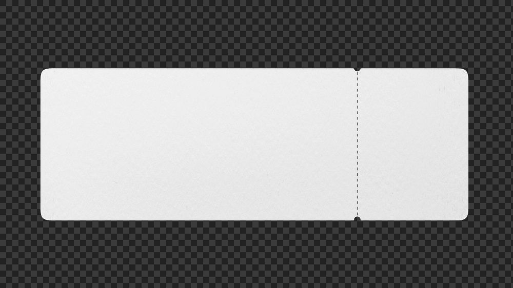 Blank ticket png sticker, white | Premium PNG - rawpixel
