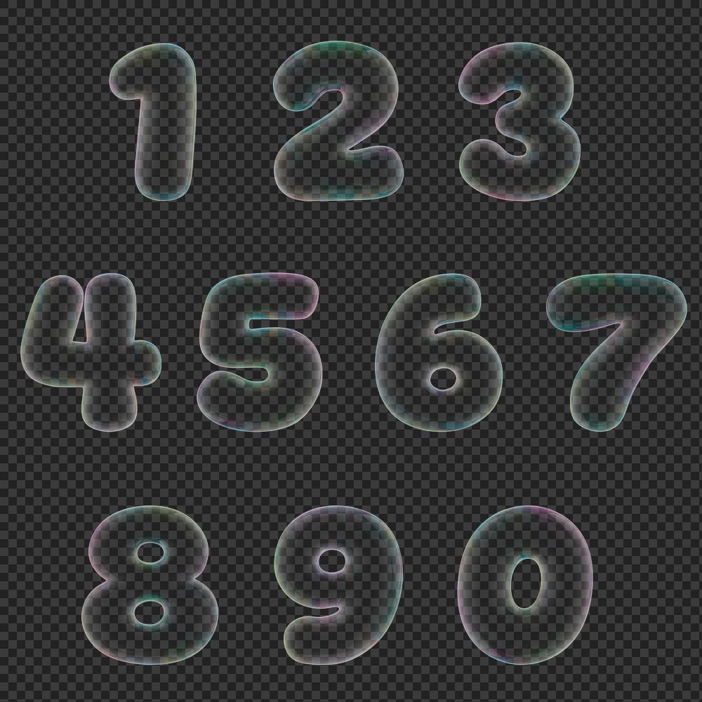 3D 0-9 numbers transparent holographic | Premium PNG - rawpixel