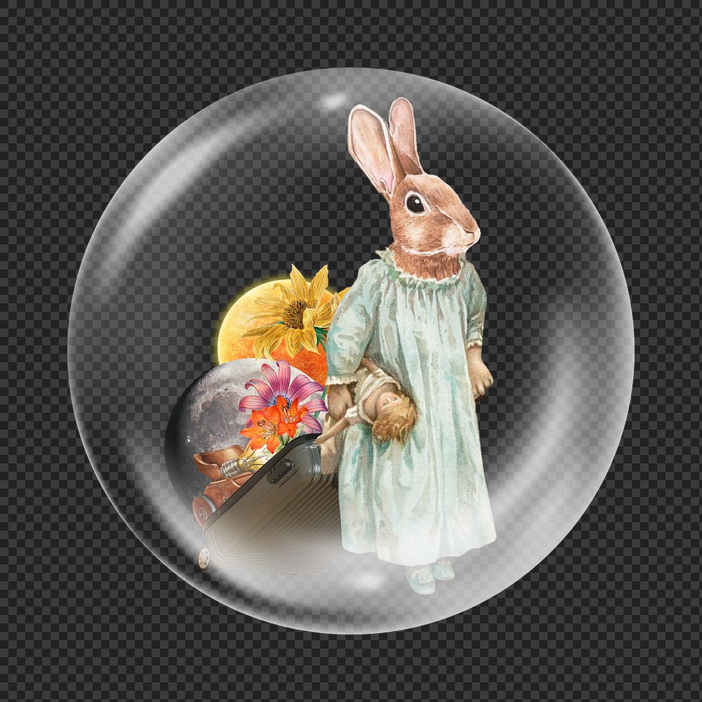 Collage rabbit png sticker, vintage | Free PNG - rawpixel