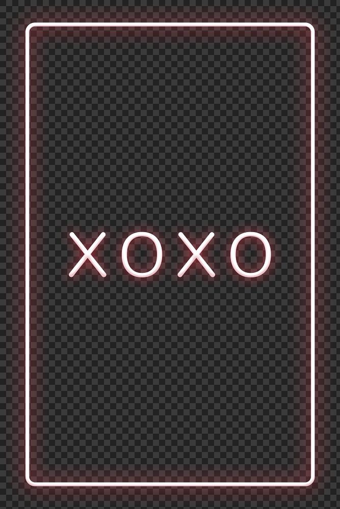 Glowing XOXO red neon typography | Free PNG - rawpixel