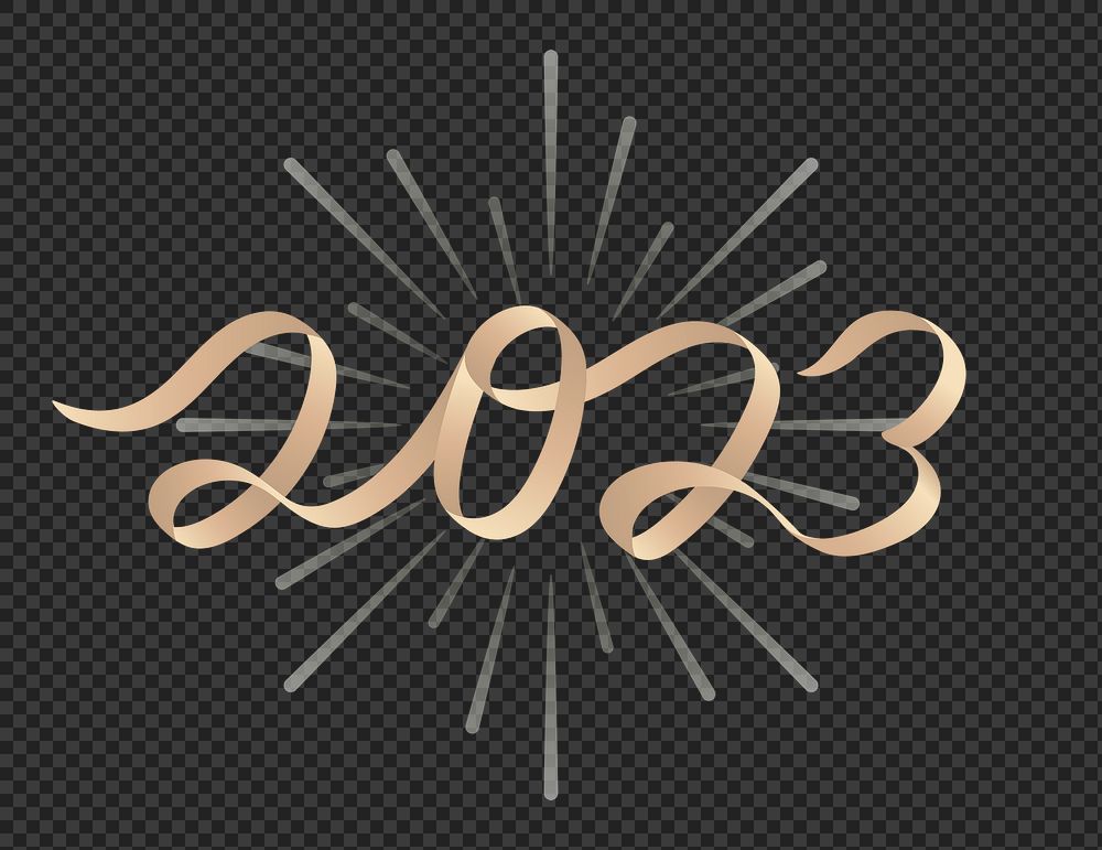 2023 png gold cursive text, | Free PNG Sticker - rawpixel