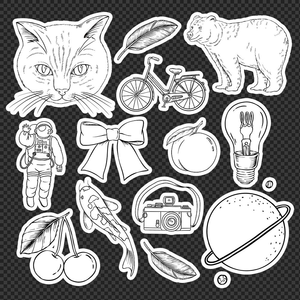 Mix stickers set design element | Premium PNG - rawpixel