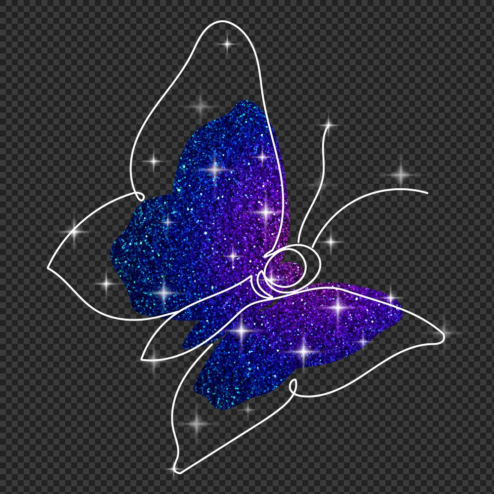 Glitter butterfly png sticker, purple | Free PNG Sticker - rawpixel