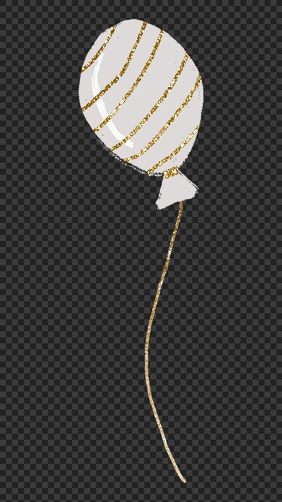 Party balloon PNG sticker, gold | Premium PNG Sticker - rawpixel
