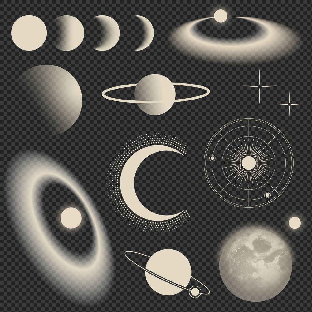 Celestial art png sticker, beige | Premium PNG - rawpixel