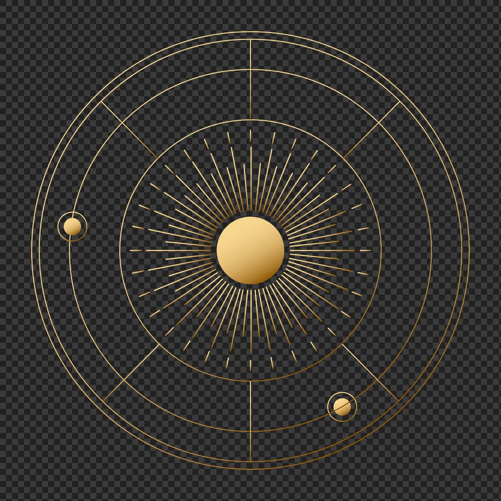 Celestial art png sticker, gold | Free PNG Sticker - rawpixel