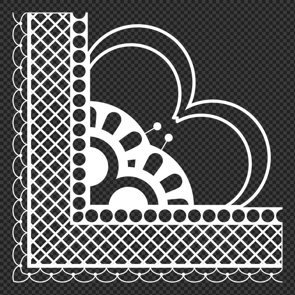 Lace heart png clipart, white | Free PNG Sticker - rawpixel