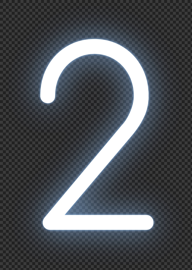 Number 2 png neon font, | Free PNG - rawpixel
