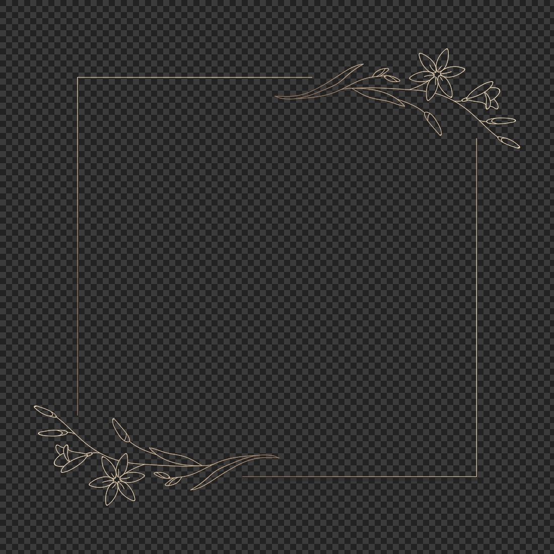 Minimal flower png frame, transparent | Premium PNG - rawpixel