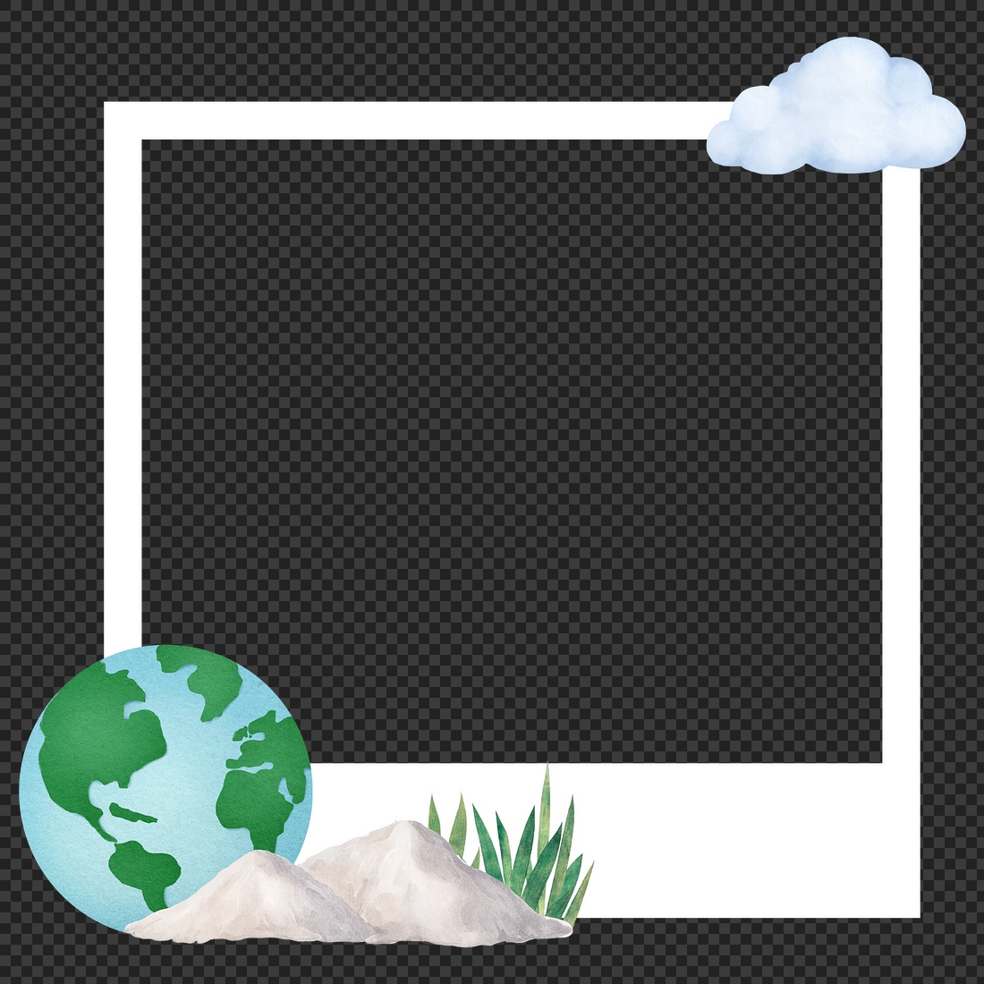 Green globe png frame, retro | Premium PNG - rawpixel