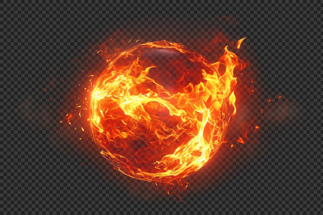 PNG Fire ball burning space | Premium PNG - rawpixel