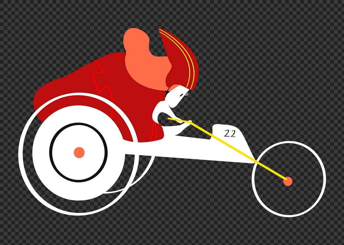 Wheelchair racer png clipart, paralympics | Premium PNG - rawpixel