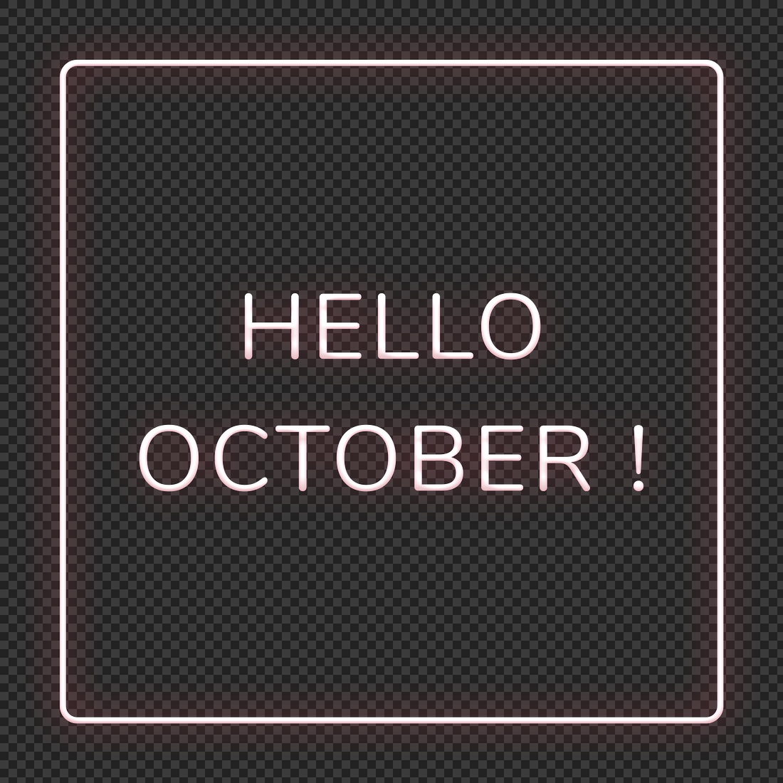 Neon frame Hello October! png | Premium PNG - rawpixel