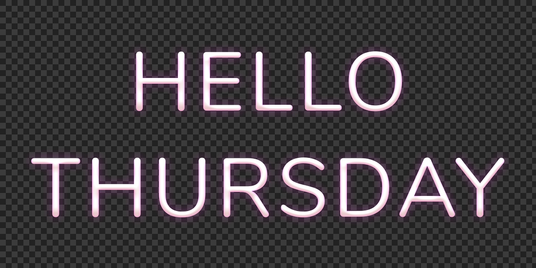 Neon word Hello Thursday png | Premium PNG - rawpixel