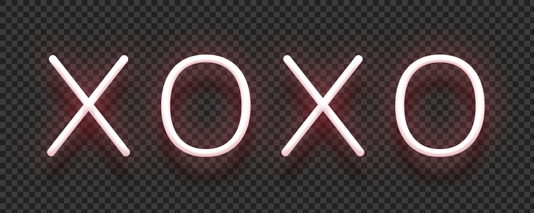Glowing XOXO red neon typography | Premium PNG Sticker - rawpixel