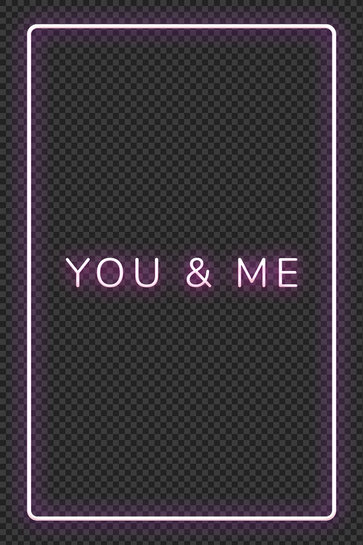 Glowing You&Me pink neon typography | Premium PNG - rawpixel