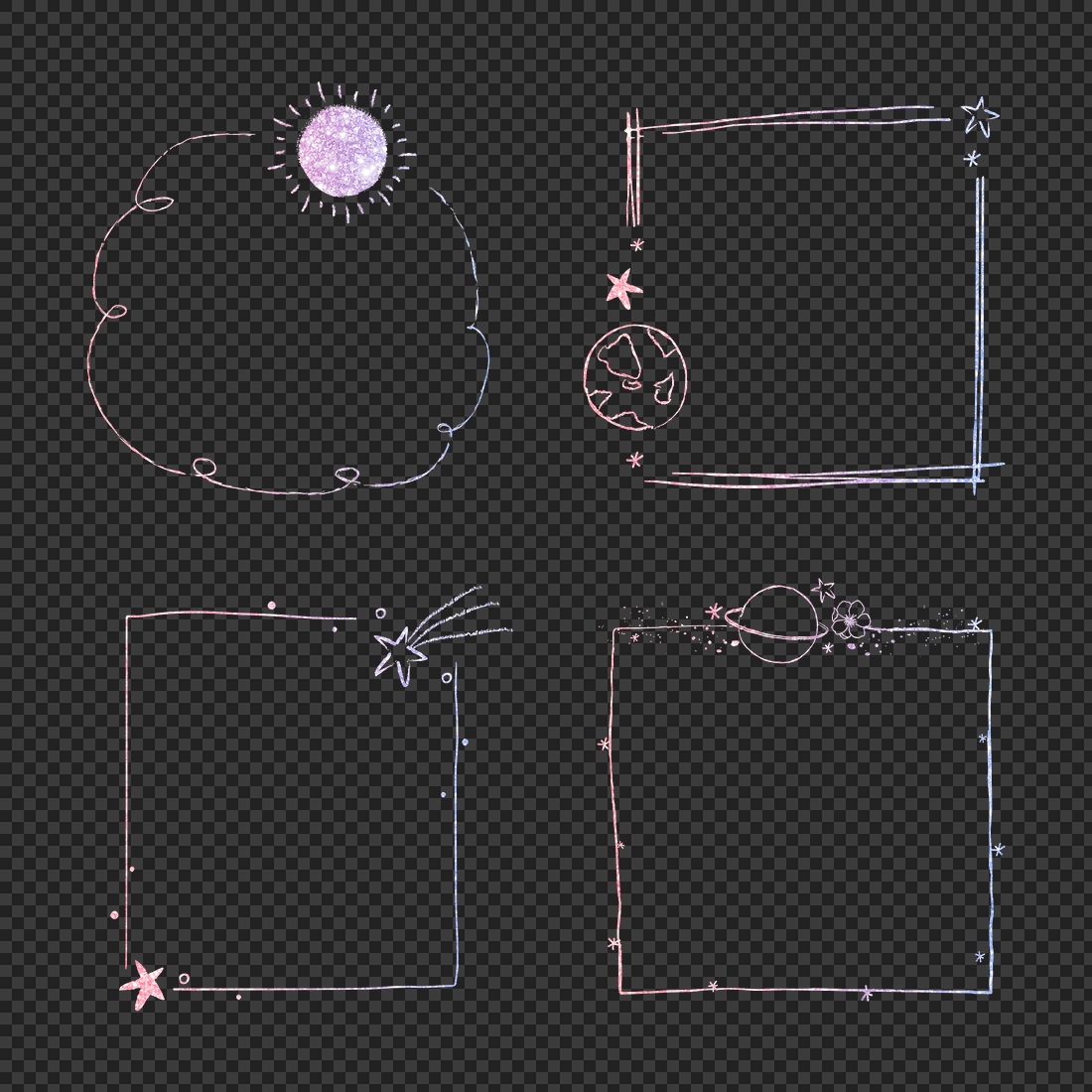 Png space frame set kids | Premium PNG - rawpixel