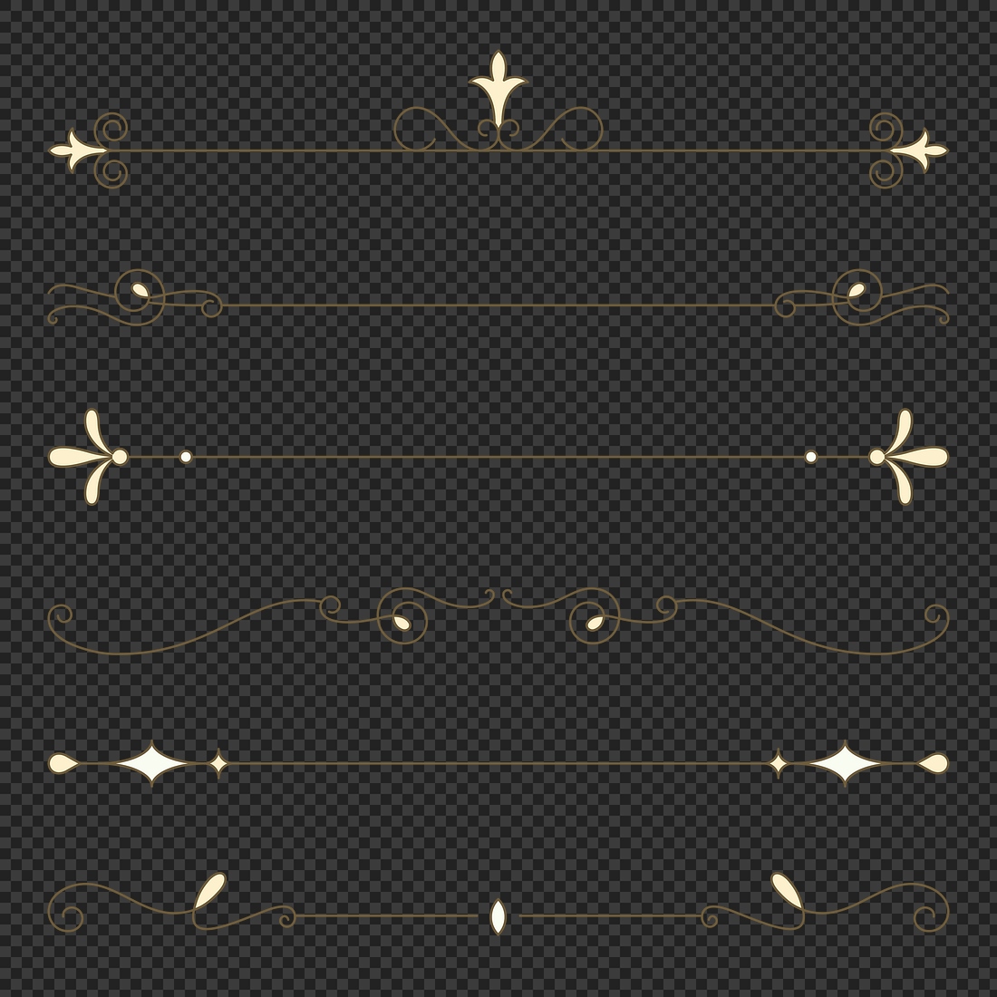 Png ornamental divider set yellow | Premium PNG - rawpixel