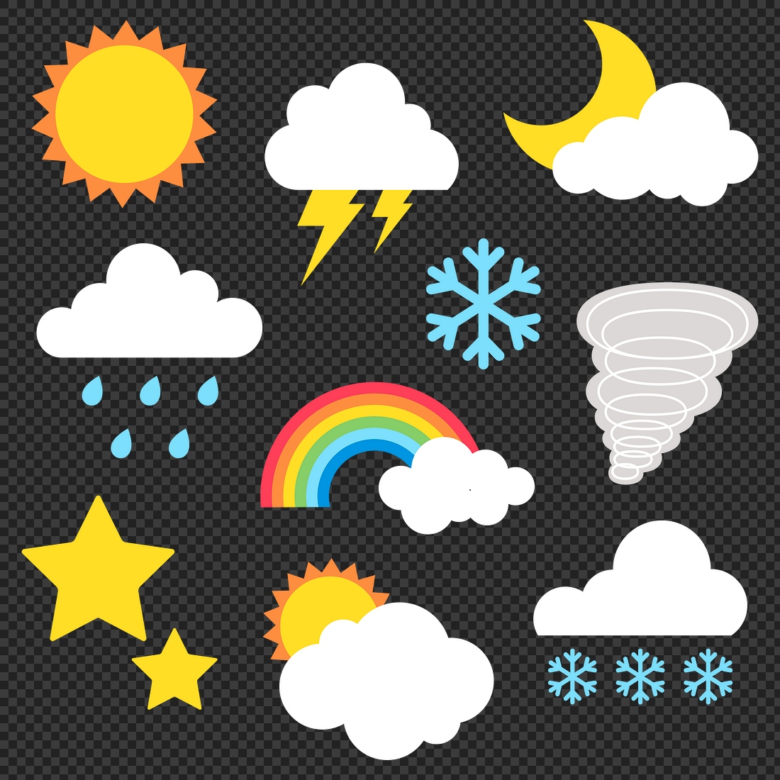 Weather png flat sticker collage | Premium PNG - rawpixel