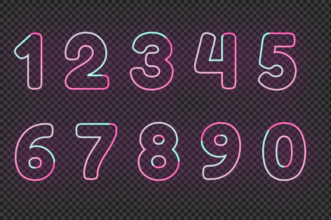 Pink neon font png number | Premium PNG - rawpixel