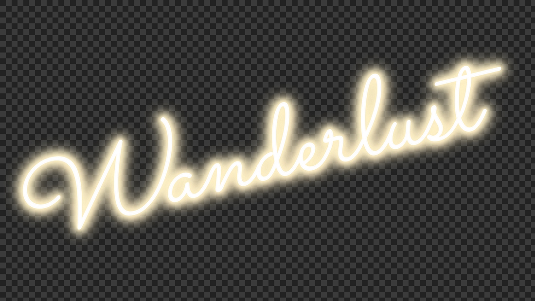 Yellow wanderlust neon word transparent | Premium PNG Sticker - rawpixel