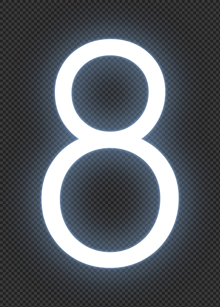 Number 8 png neon font | Premium PNG - rawpixel