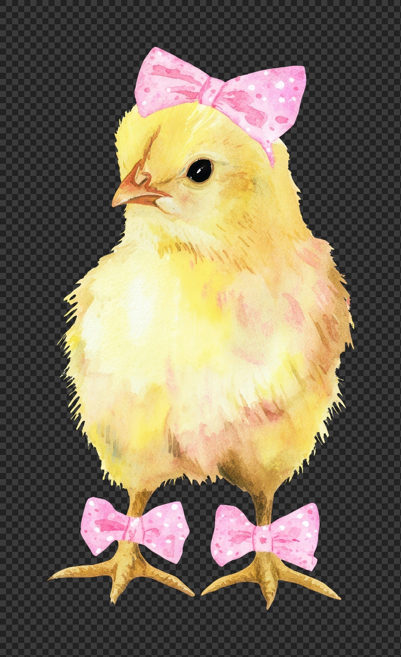PNG Cute chick pink bows | Free PNG - rawpixel