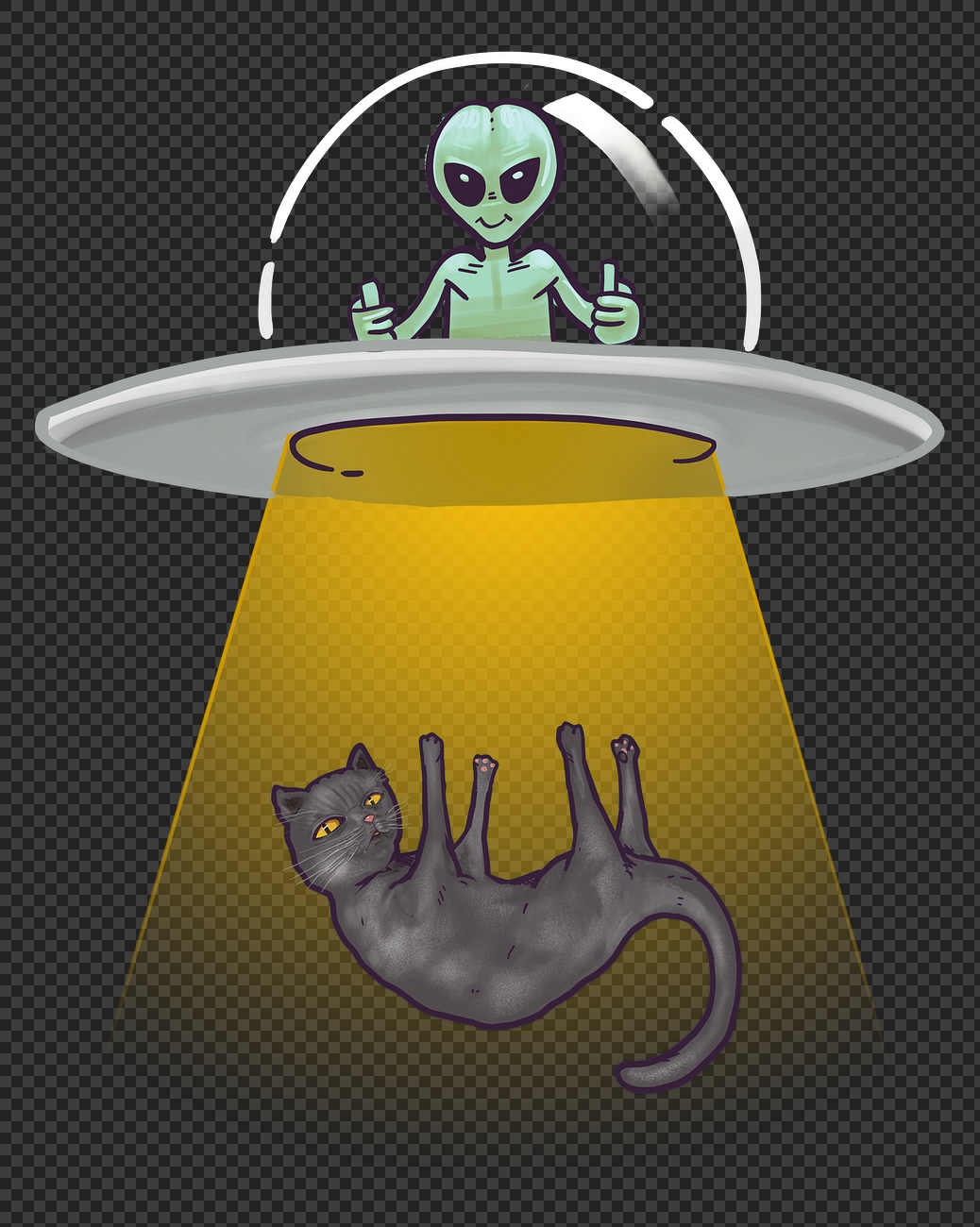 Alien stealing cat png sticker, | Premium PNG - rawpixel