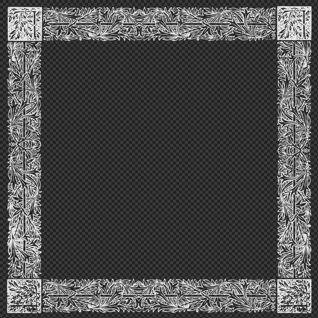 PNG Botanical white frame, transparent | Premium PNG - rawpixel