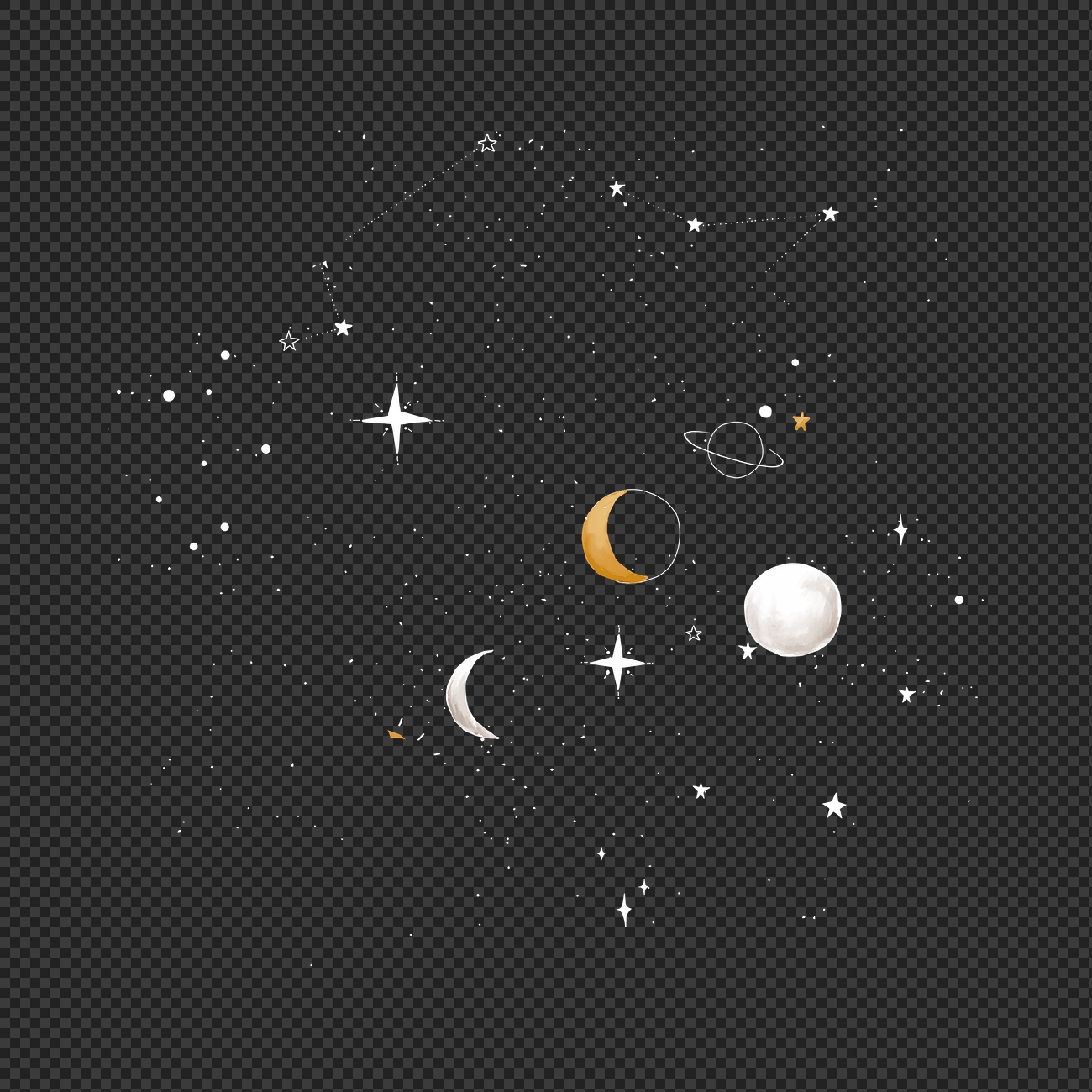 PNG Sparkly stars, starry sky | Premium PNG - rawpixel