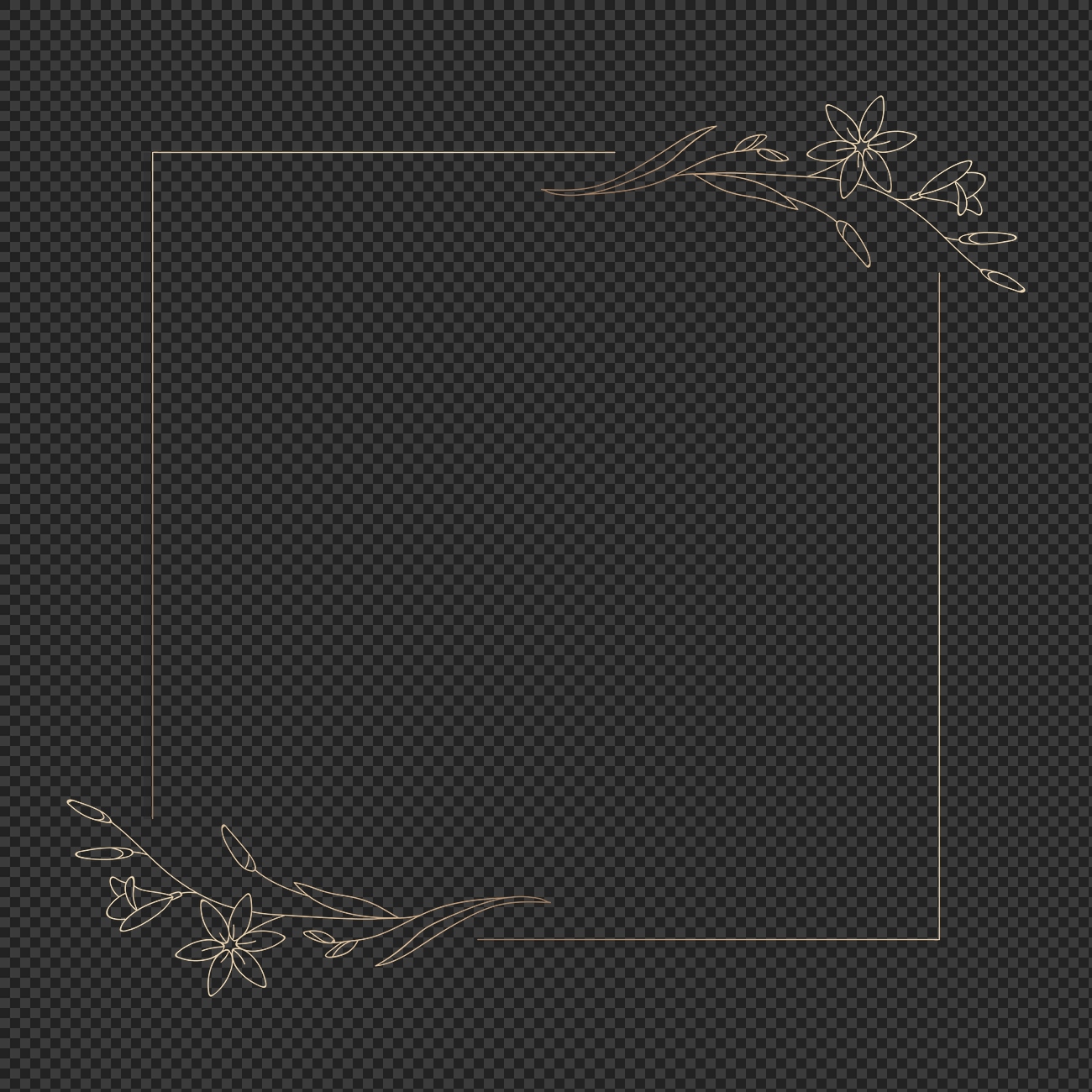 Minimal flower png frame, transparent | Premium PNG - rawpixel