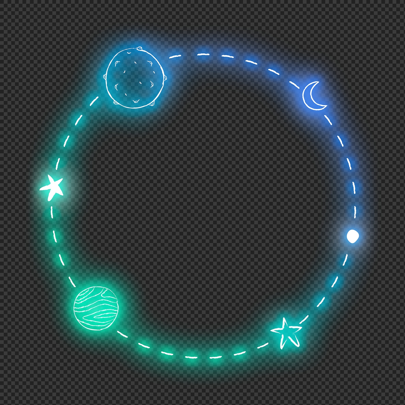 Glowing neon frame space png | Premium PNG - rawpixel