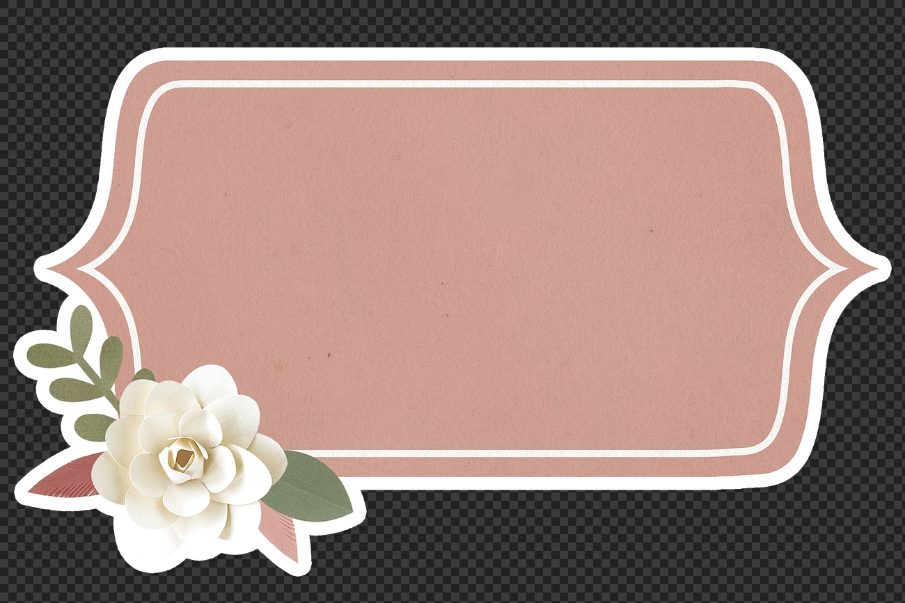 Floral frame sticker with a white | Premium PNG Sticker - rawpixel