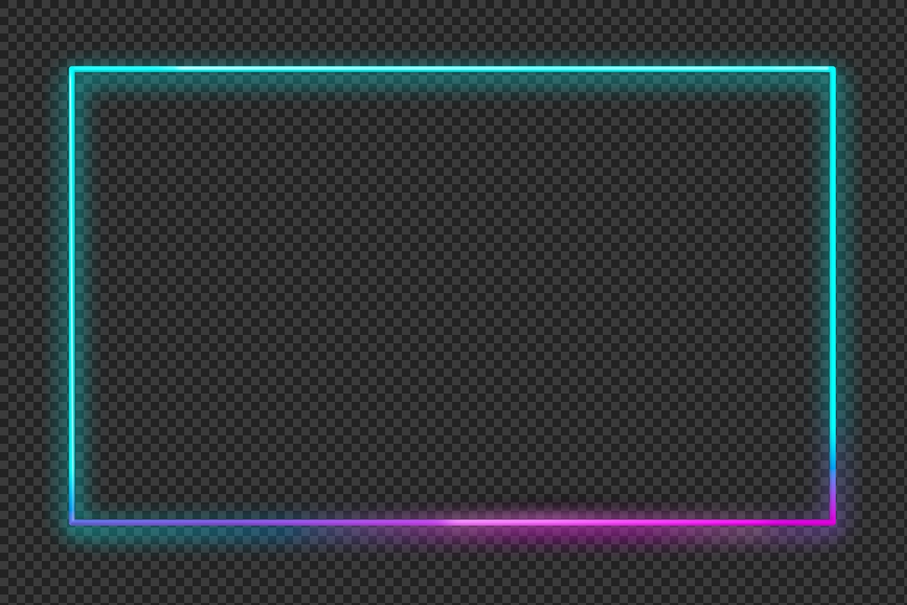 Blue neon frame design element | Premium PNG - rawpixel