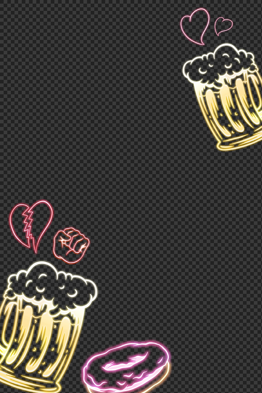 Cute neon frame design element | Premium PNG - rawpixel