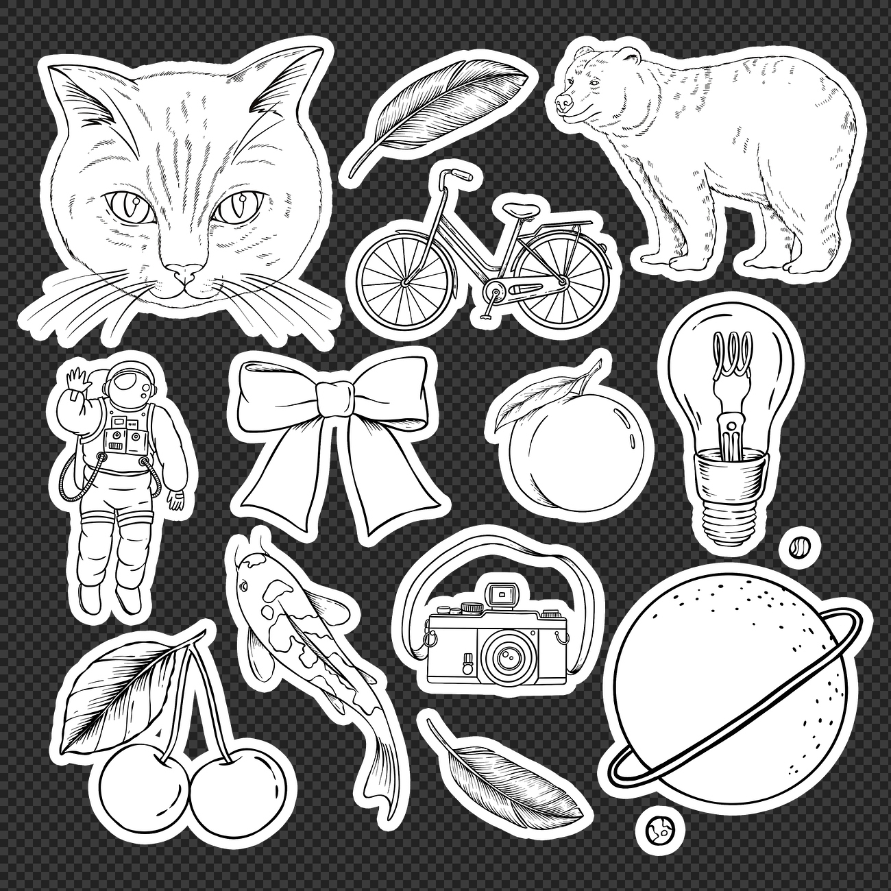 Mix stickers set design element | Premium PNG - rawpixel