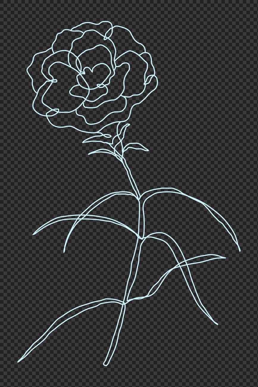 Png rose flower line drawing | Premium PNG Sticker - rawpixel