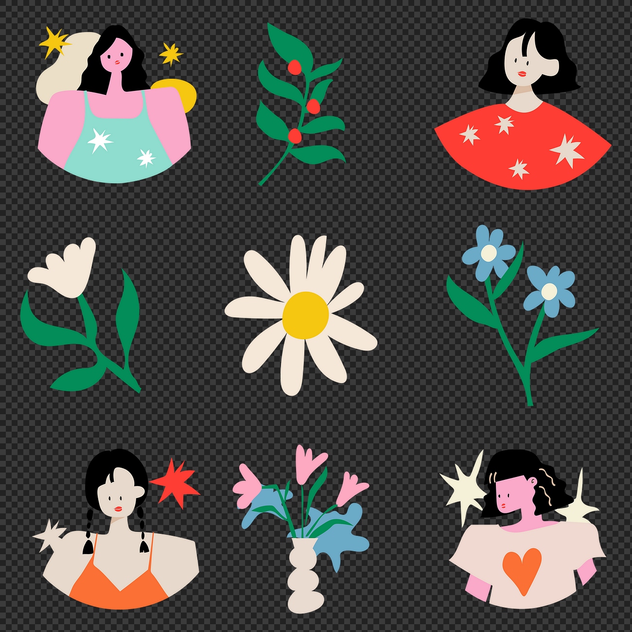 Feminine doodle sticker png transparent, | Premium PNG - rawpixel