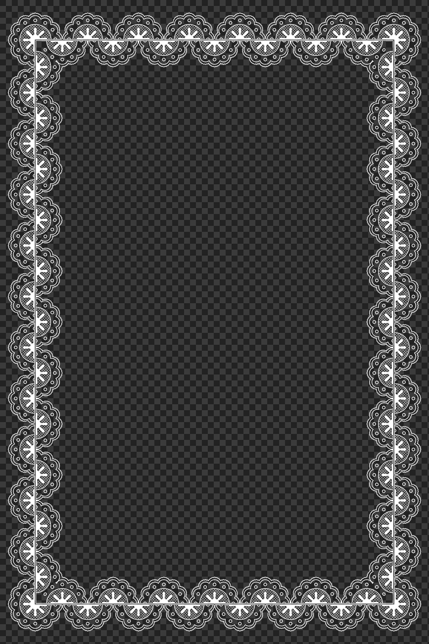 White lace png frame, floral | Premium PNG - rawpixel