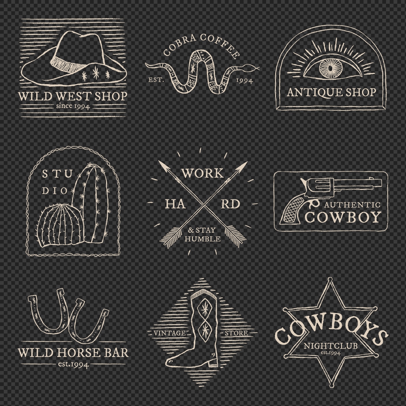 Png cowboy themed logo hand | Premium PNG - rawpixel
