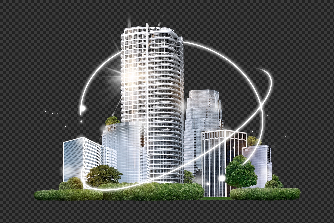 Connected office buildings png sticker, | Premium PNG - rawpixel