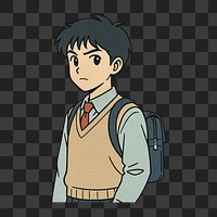 PNG Anime student with backpack | Free PNG - rawpixel