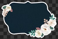 Floral frame sticker with a white | Premium PNG Sticker - rawpixel