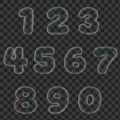 3D 0-9 numbers transparent holographic | Premium PSD - rawpixel
