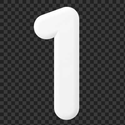 1 number png sticker, 3D | Premium PNG Sticker - rawpixel