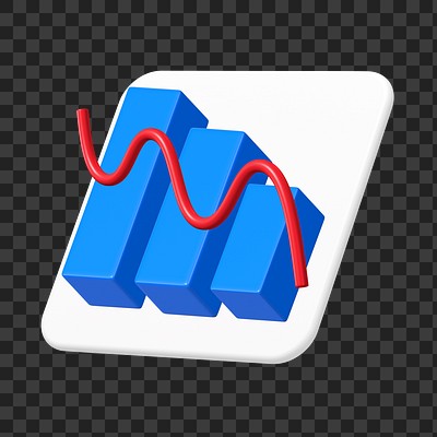 Declining graph png sticker, 3D | Premium PNG - rawpixel
