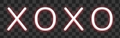Glowing XOXO red neon typography | Free PNG Sticker - rawpixel