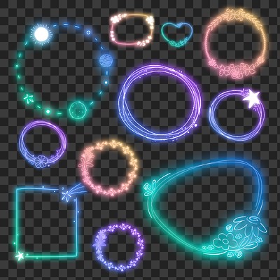 Neon frame png planet glowing | Premium PNG - rawpixel