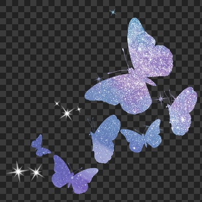 Glitter butterflies png sticker, purple | Premium PNG - rawpixel
