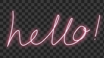 Hello neon sign brick wall | Premium PNG Sticker - rawpixel